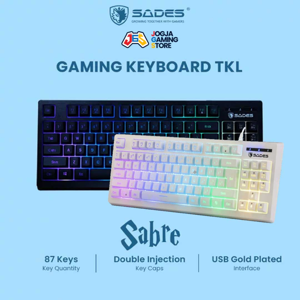 Jual Sades SABRE Keyboard Gaming Membrane TKL RGB Backlight | Shopee ...
