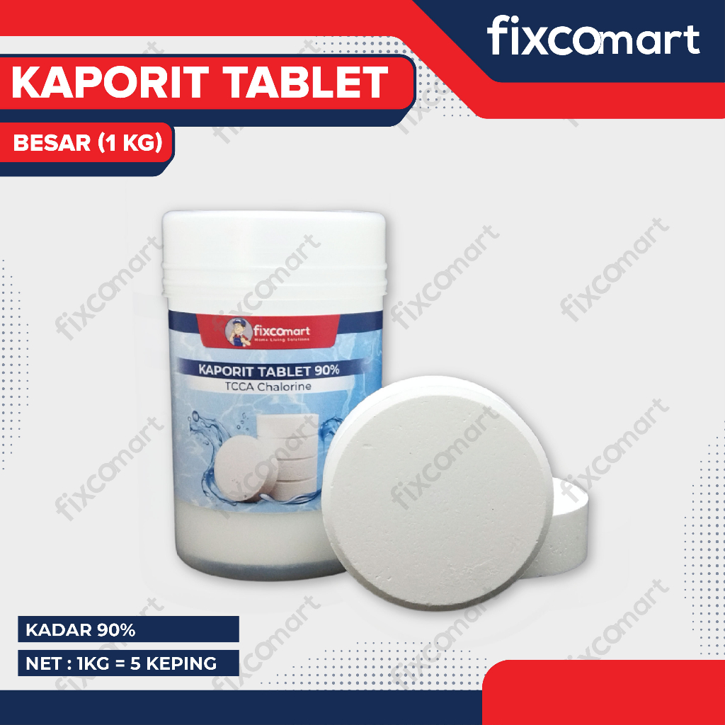 Jual Kaporit Tablet Besar TCCA 90% Chlorine Klorin Penjernih Air 1KG ...
