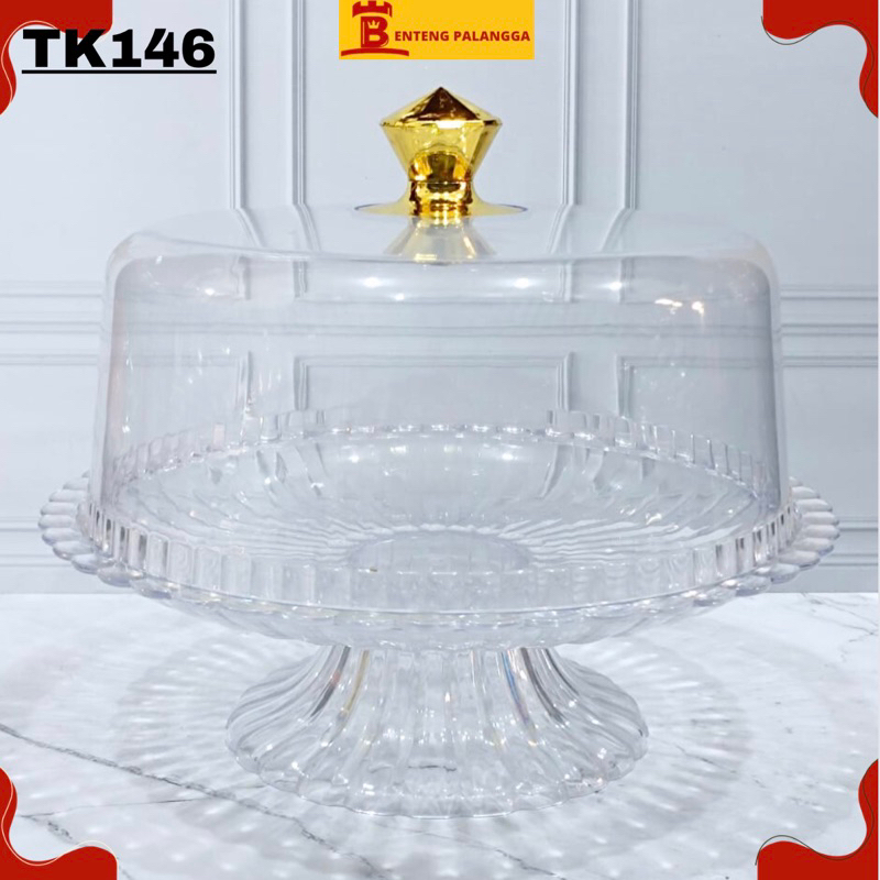 Jual caketray tempat kue tempat bosara cantik bening transparan golden ...