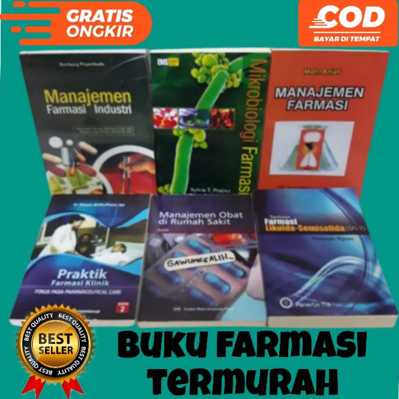 Jual BUKU FARMASI TERMURAH : Manajemen farmasi ,mikrobiologi farmasi ,biokimia farmasi ,praktik ...