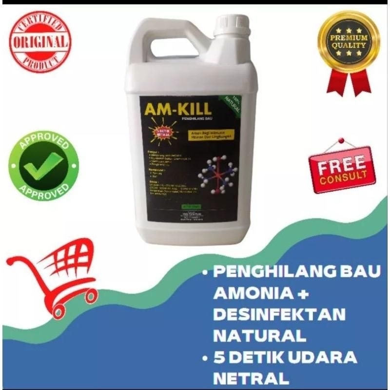 Jual AMKILL 5 liter AM KILL Desinfektan Penghilang Bau Amonia Ayam Broiler dan Petelur Layer ...