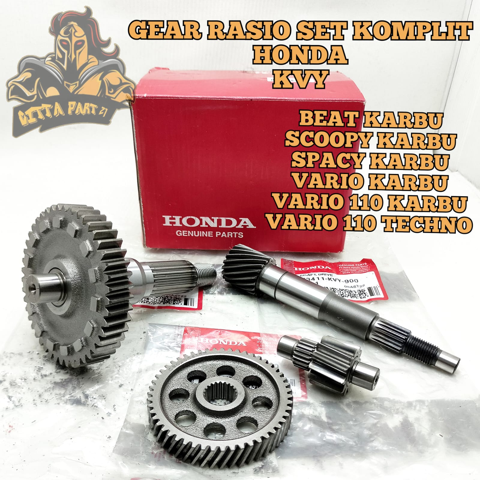 Jual GIGI GEAR RASIO SET 4 MACAM ASLI HONDA AHM KVY BEAT LAMA KARBU ...