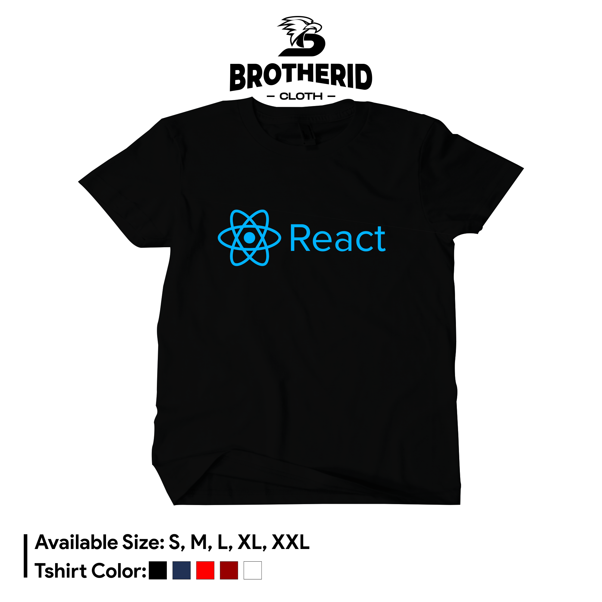Jual Kaos React JS Baju Distro Programmer Web Developer UI UX Front-End Combed 30s | Shopee ...