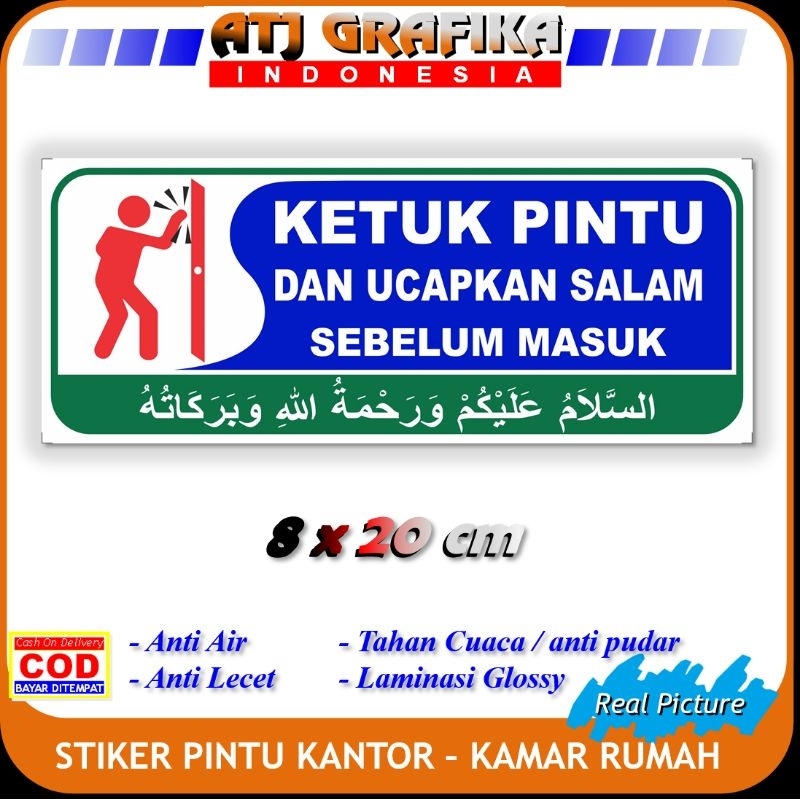 Jual Stiker new ketuk pintu dan ucapkan salam sebelum masuk sticker ...