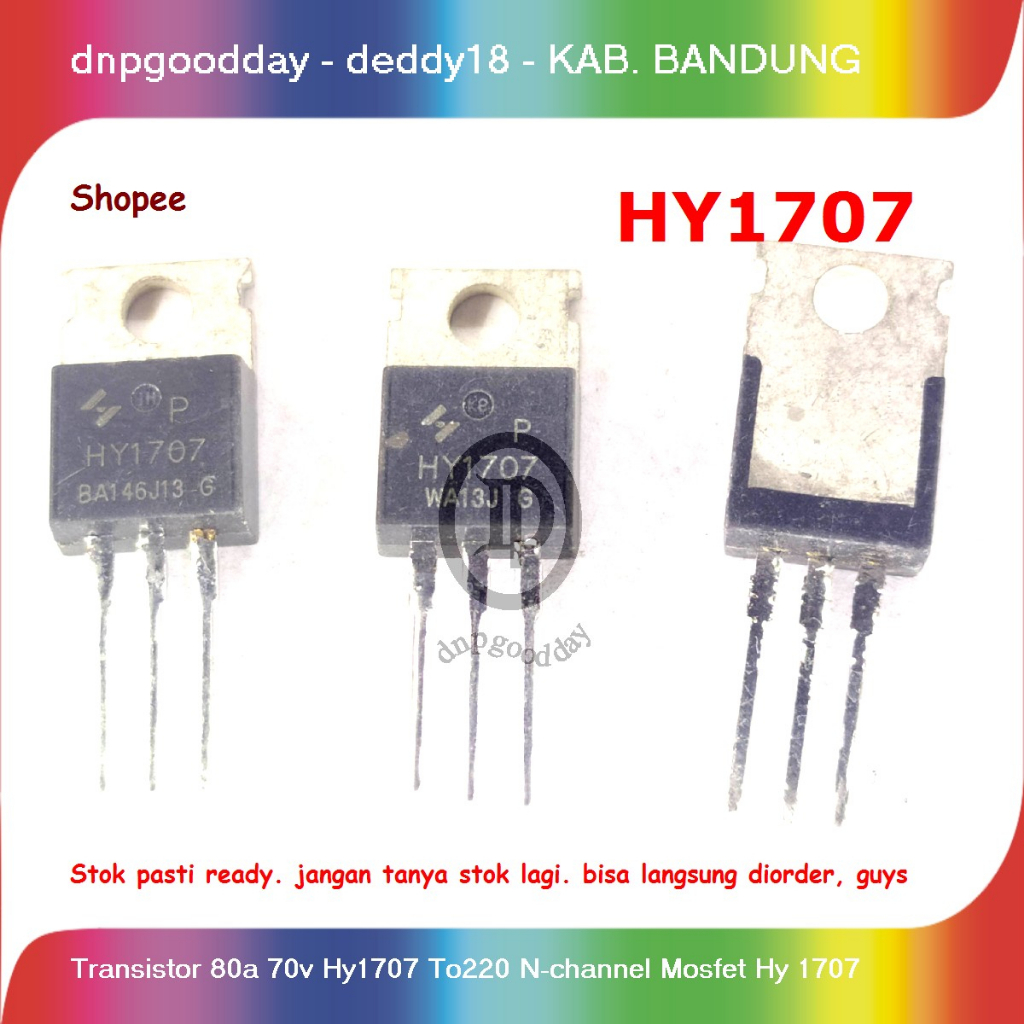 Jual Transistor 80a 70v Hy1707 To220 N-channel Mosfet Hy 1707 | Shopee Indonesia