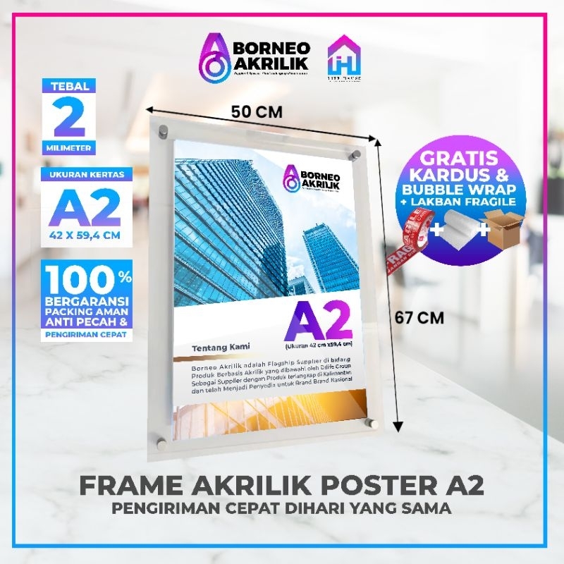 Jual Frame Akrilik Poster A2 Poster Akrilik Dinding Frame foto Media ...