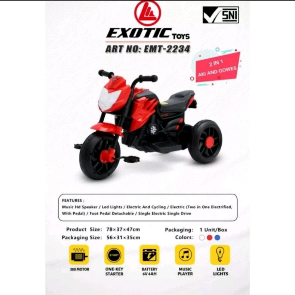 Jual Motor Aki dan Gowes (2 Fungsi) Merk Exotic EMT 2214 Dan EMT 2234 ...