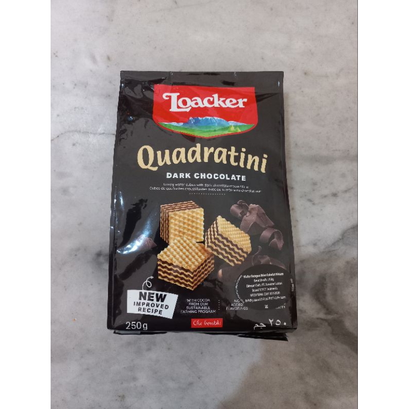 Jual Loacker quadratini dark chocolate 250gr (READY PROMO) | Shopee ...