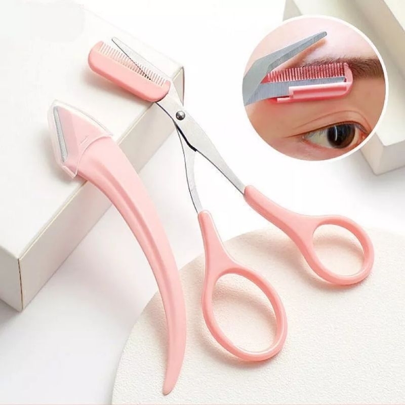 Jual Set Gunting Alis Cukur Alis Eyebrow | Pisau Pencukur Alis | Alat ...