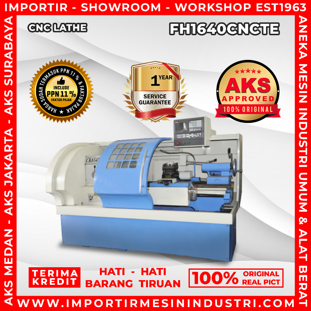 Jual Mesin Bubut CNC Plat Besi Turret CNC Lathe Machine FH1640CNCTE ...