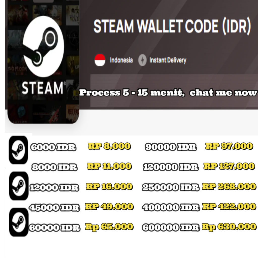Jual STEAM WALLET KODE (IDR) SWC Digital CODE RUPIAH 6000 - 600000 ...
