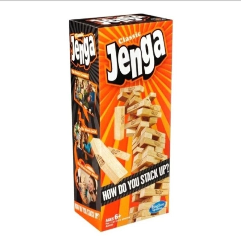 Jual CLASSIC JENGA original HASBRO Hard Bahan Kayu Wood Stacking Blocks ...