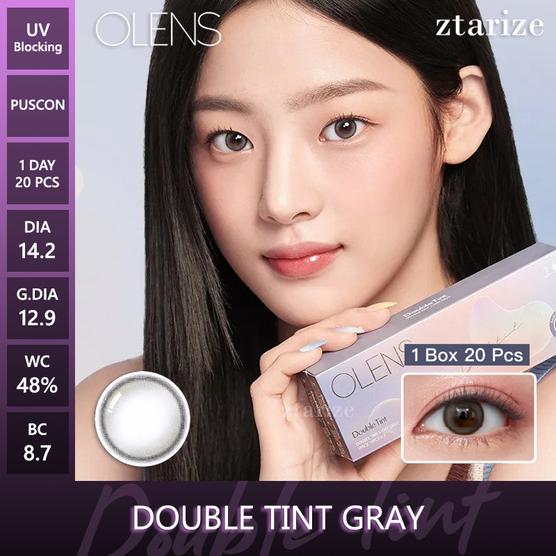 Jual ztarize - Ready Stock - OLENS 🇰🇷 Double Tint Gray 1 Day Daily Soft Contact Lens 1 Box 20P ...