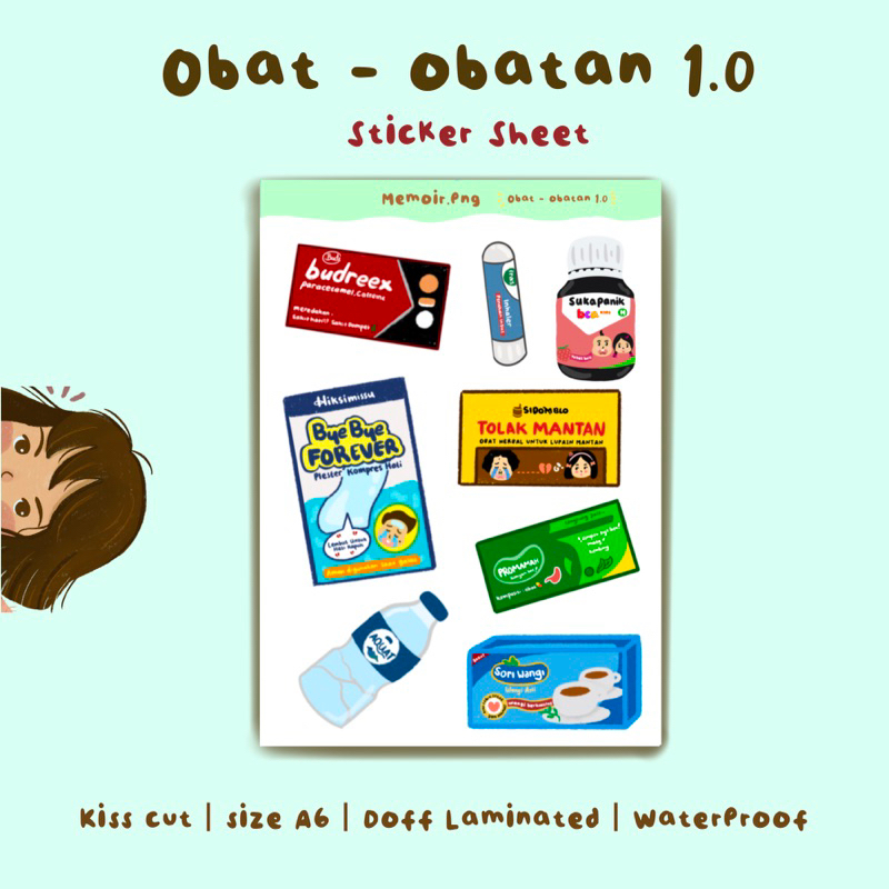 Jual Memoir.png Sticker sheet A6 Obat obatan | Shopee Indonesia
