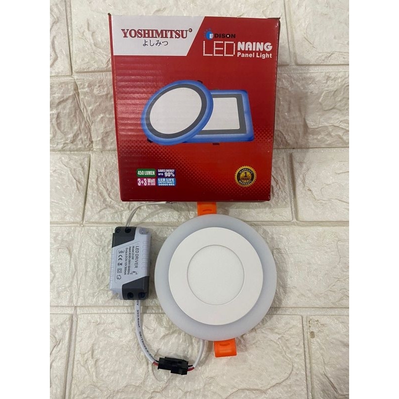 Jual Lampu Downlight Plafond Dual tone Led panel YOSHIMITSU 3+3 Watt ...