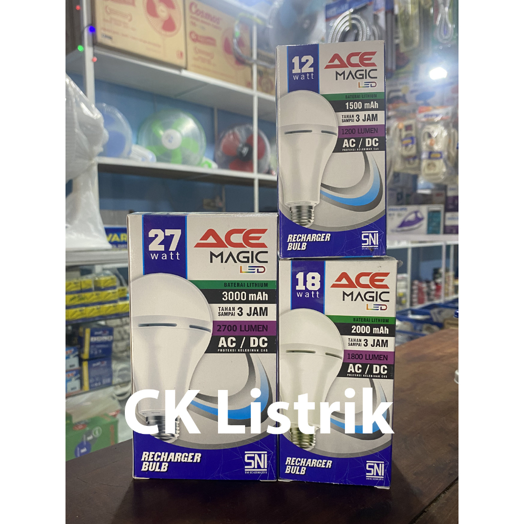Jual Lampu Emergency // AC DC // ACE Megic 12 w // ACE Megic 18 w ...