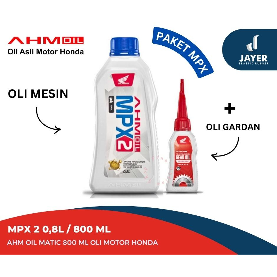 Jual Paket Oli MPX 2 0,8 + Gardan AHM 100 ml Motor matic Honda | Shopee ...