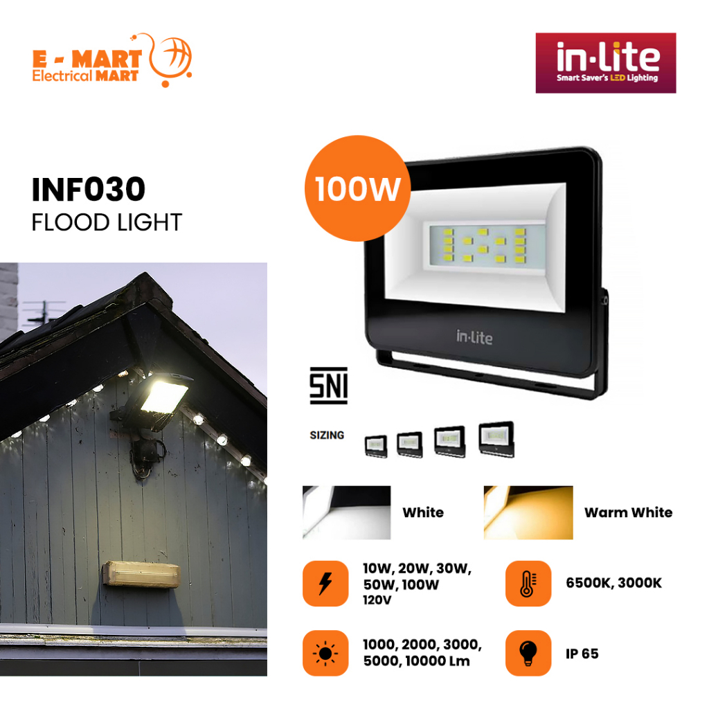 Jual INLITE Lampu Sorot Tembak 100W in-Lite LED Outdoor PUTIH 100 Watt ...