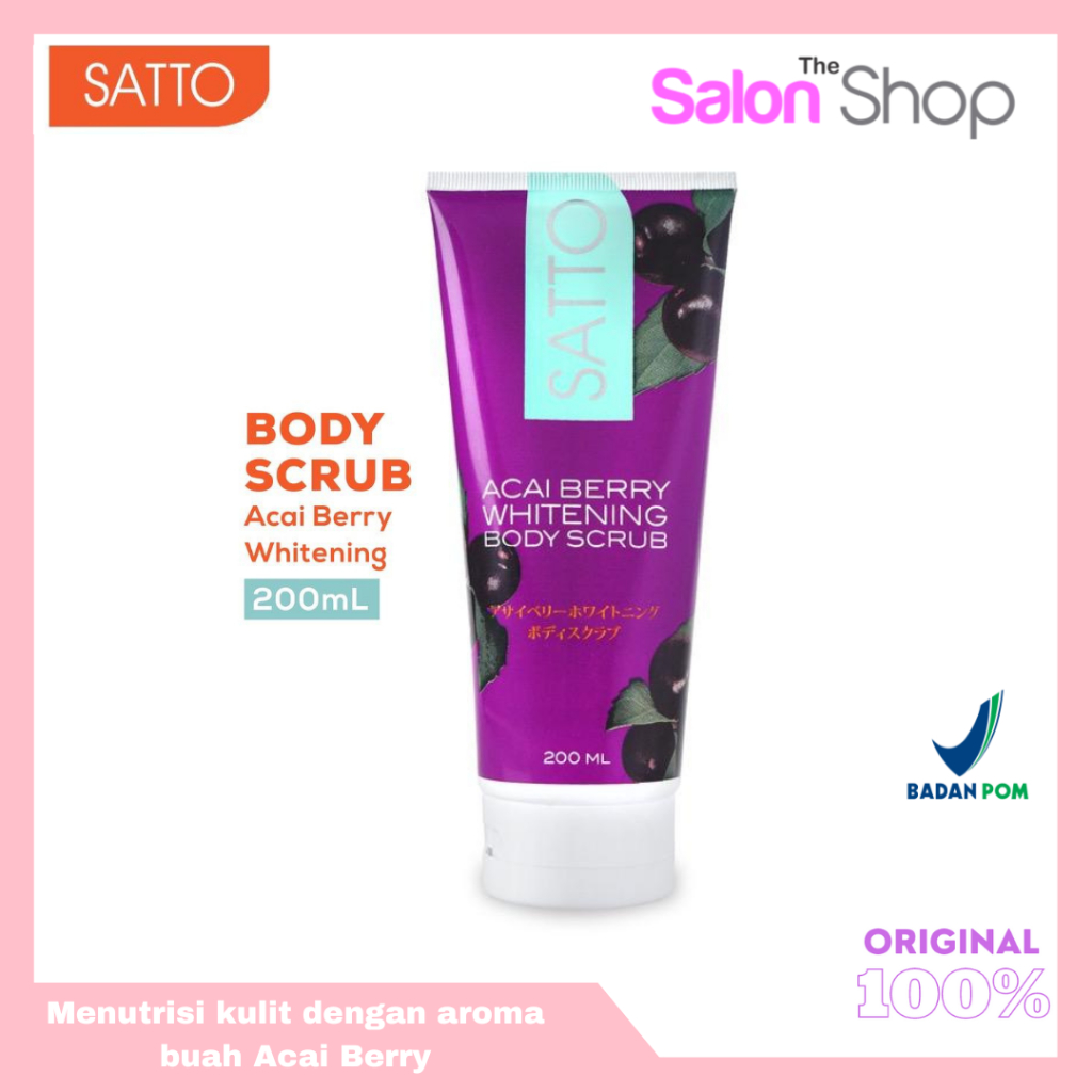 Jual Satto Acai Berry Whitening Body Scrub 200ml | Shopee Indonesia