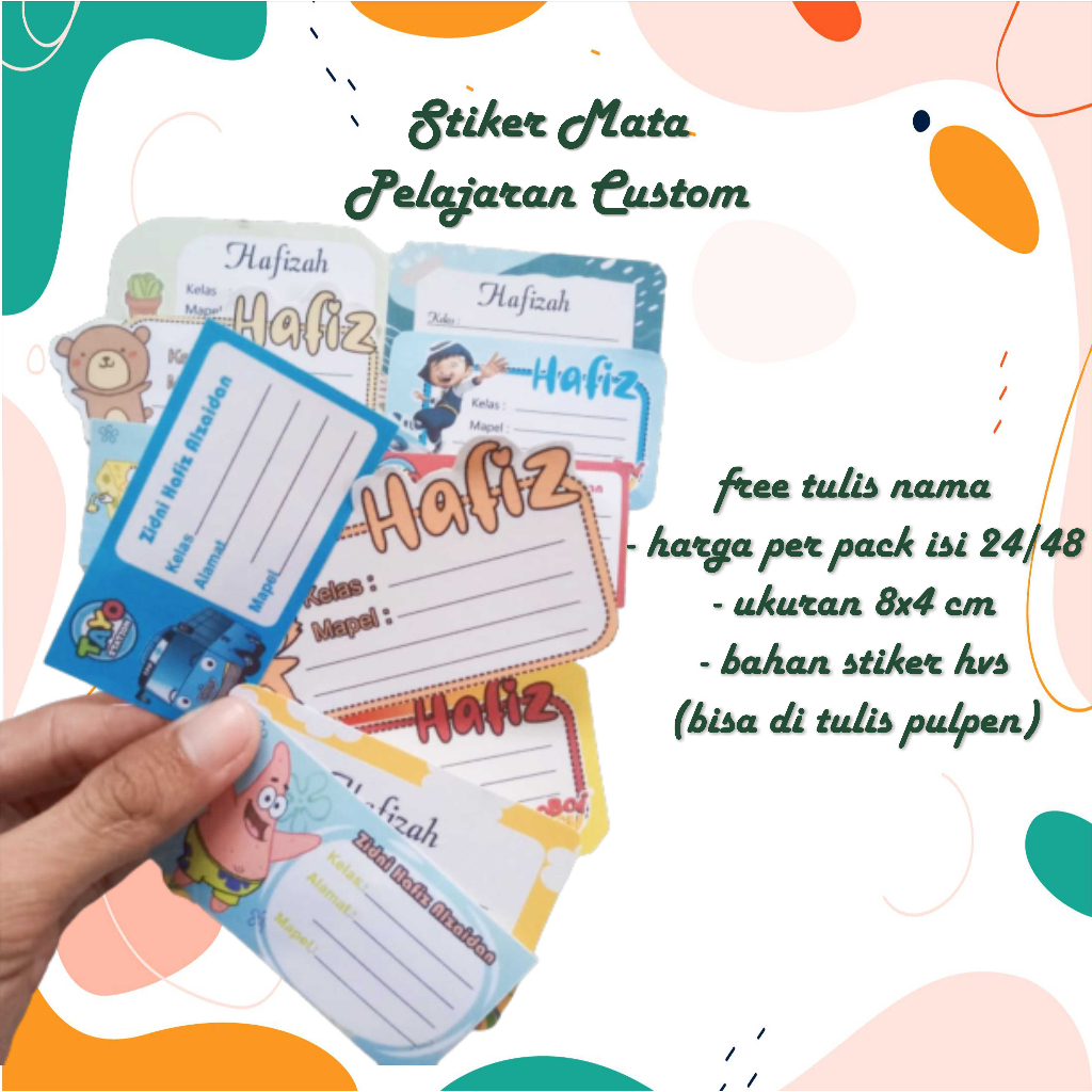 Jual stiker mapel isi 24 / label buku / stiker mata pelajaran | Shopee ...
