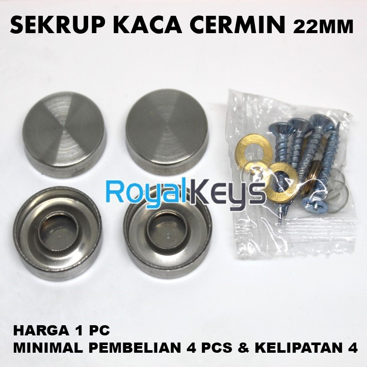 Jual Sekrup Skrup Topi Kaca Baut Cermin 22mm 22 mm Stainless Steel ...