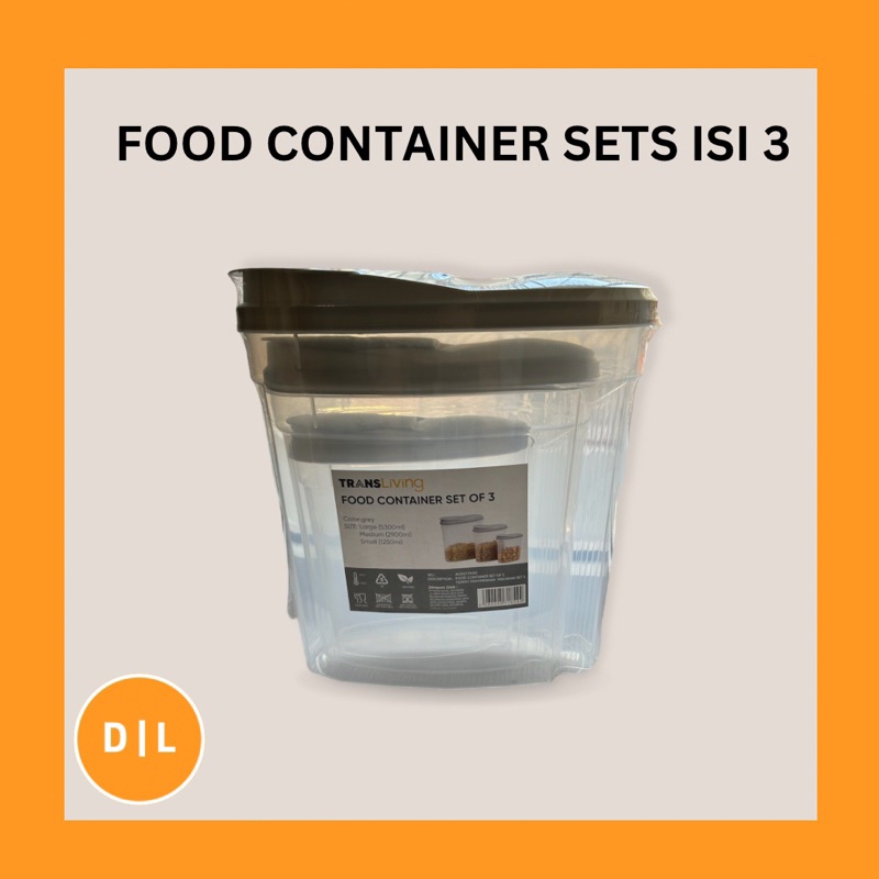 Jual TRANSLIVING FOOD CONTAINER ISI 3 / Tempat penyimpanan makanan ...