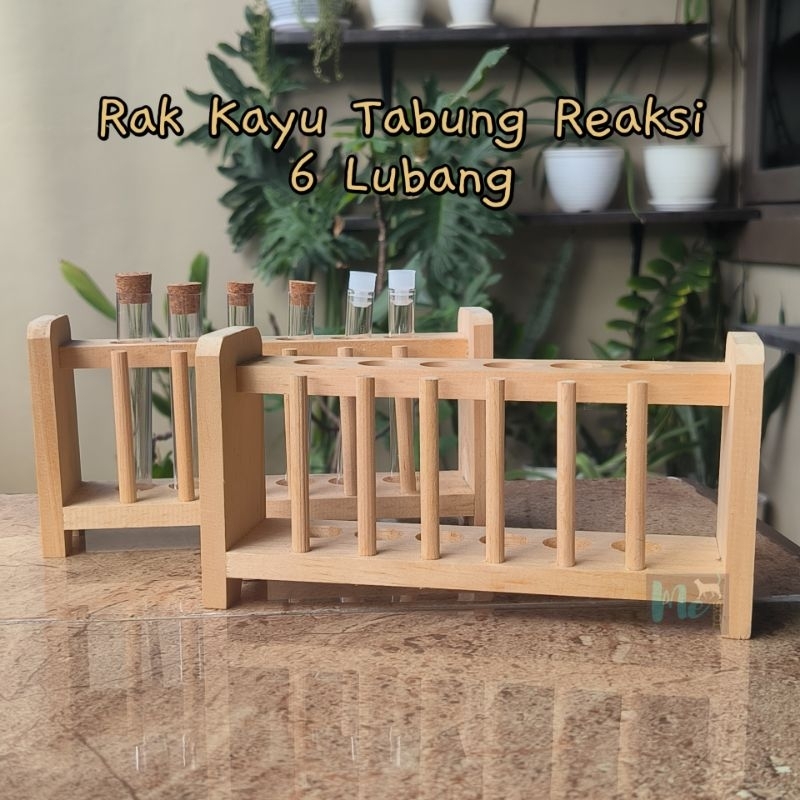 Jual Rak Kayu Tabung Reaksi 6 Lubang | Shopee Indonesia