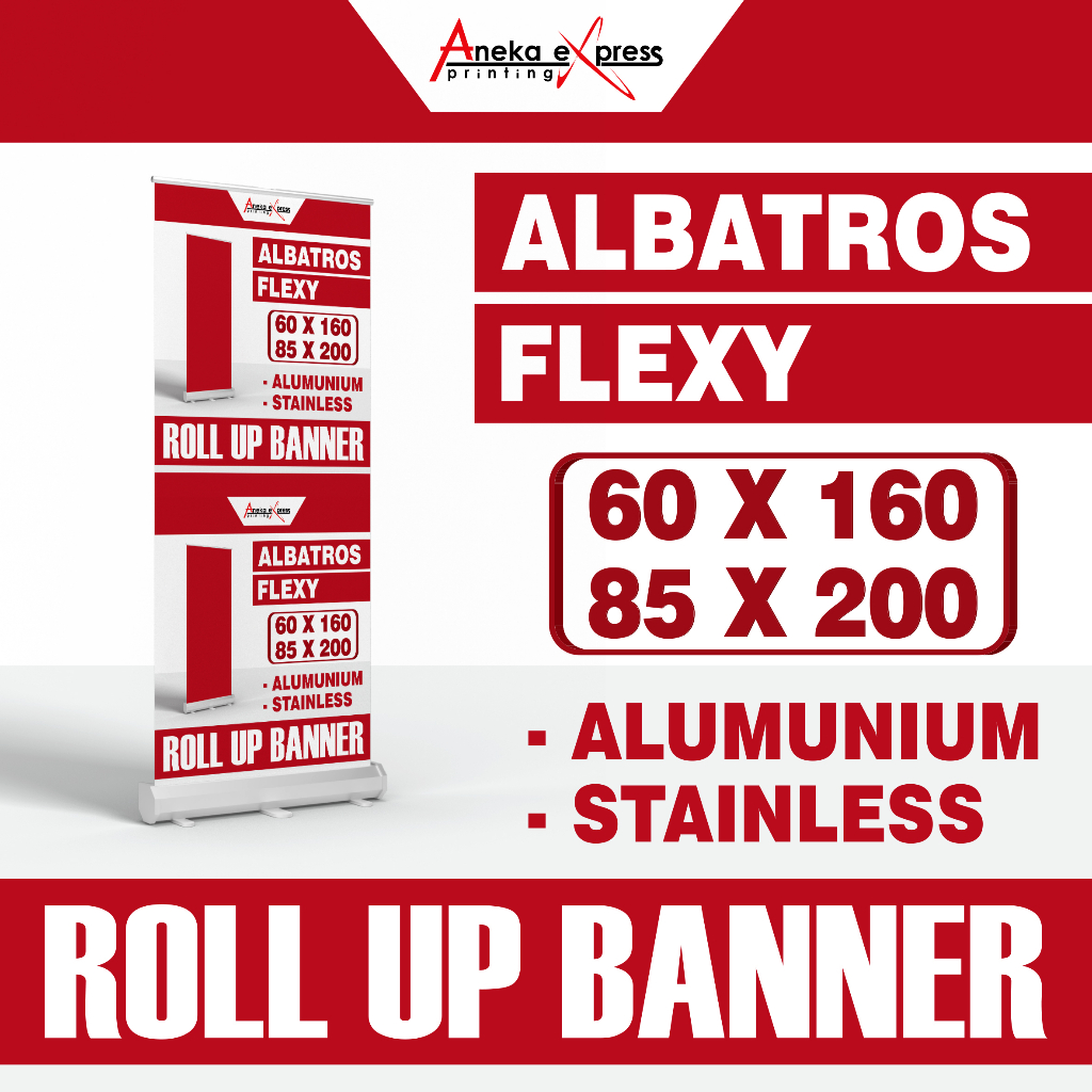 Jual Cetak Roll Up Banner Custom Murah | Print Roll Banner + Standing Alumunium | Ukuran 60 x ...