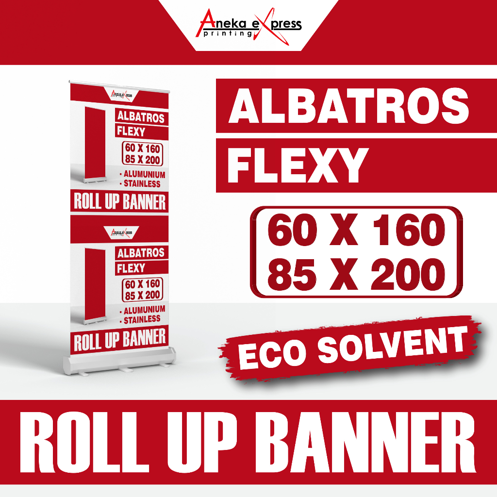 Jual Cetak Roll Up Banner Custom Murah | Print Roll Banner + Standing Alumunium | Ukuran 60 x ...
