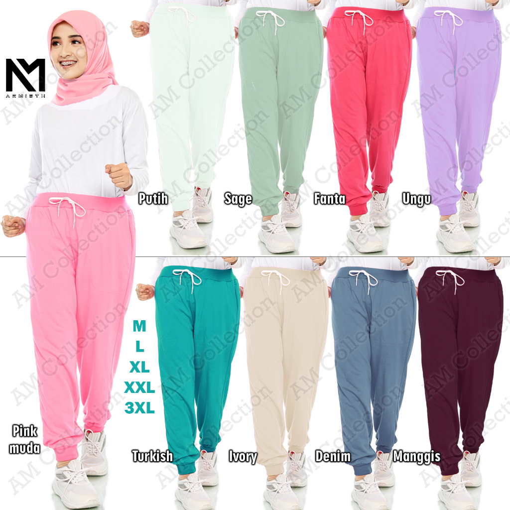 Jual Armisth - Celana Training Running Wanita Aneka Warna Jogger Polos ...
