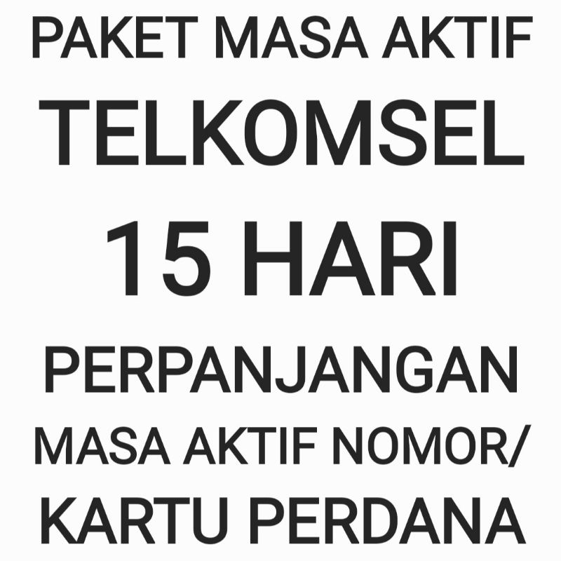 Jual Paket Masa Aktif Nomor Kartu Perdana 15 Hari Perpanjangan ...