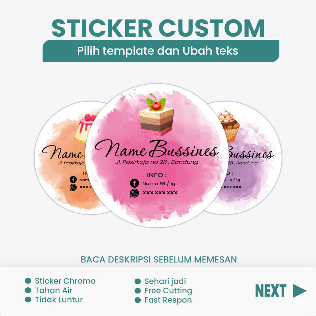 Jual Cetak Sticker Custom - Stiker Chromo lebel Produk Makanan ...