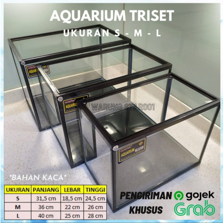 Jual aquarium akuarium kaca akrilik tri set triset nikita / armada / merek lainnya kualitas sama ...