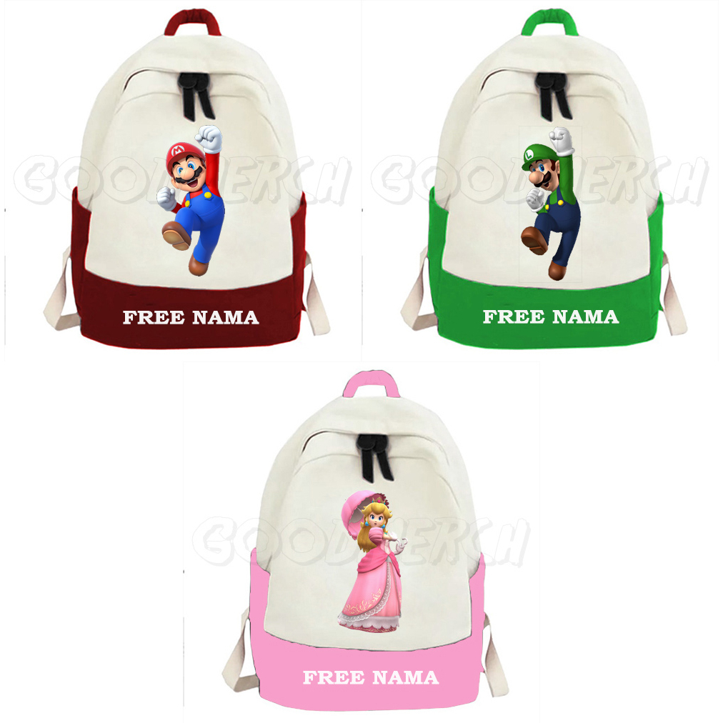 Jual TAS ANAK / TAS SEKOLAH ANAK TK SD KARAKTER SUPER MARIO BROS LUIGI ...