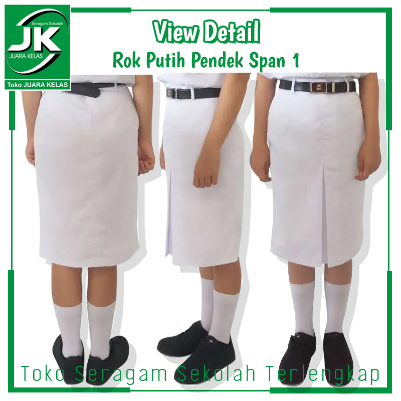 Jual [JK] Rok Pendek Putih Seragam Sekolah Span 1 - Bawahan Segaram Rok Pendek Sekolah Putih ...