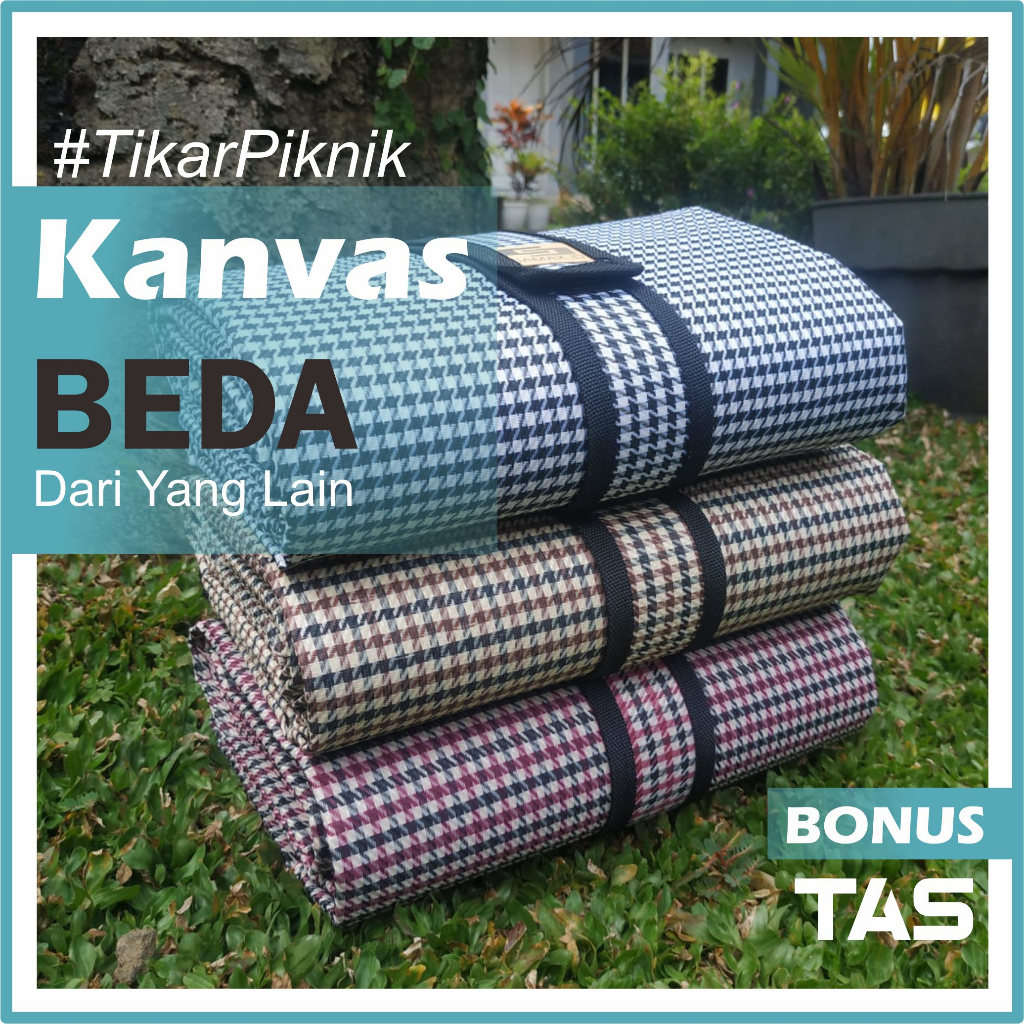 Jual Tikar Lipat Piknik Waterproof bahan Kanvas 200 x 150 cm Anti Slip ...