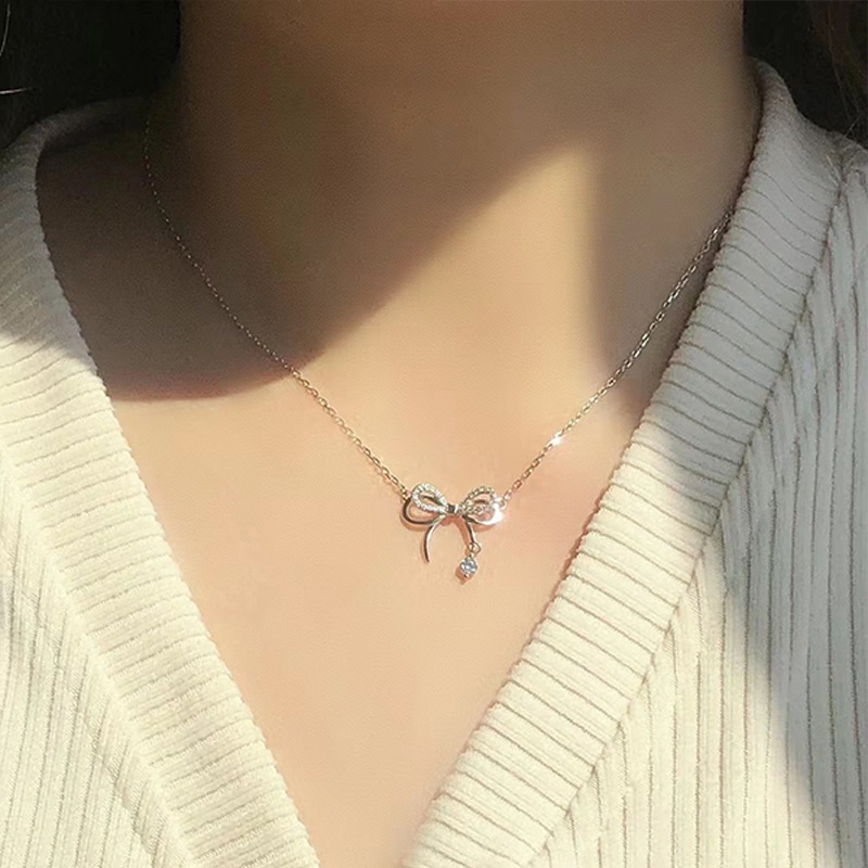 Jual Versi Korea dari ceruk liontin kalung busur lucu dalam desain ...