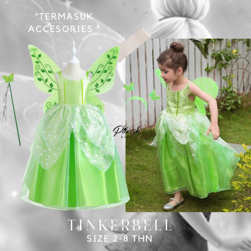 Jual Tinkerbell Green Dress With Accessories / Kartun Tinkerbell Dress ...