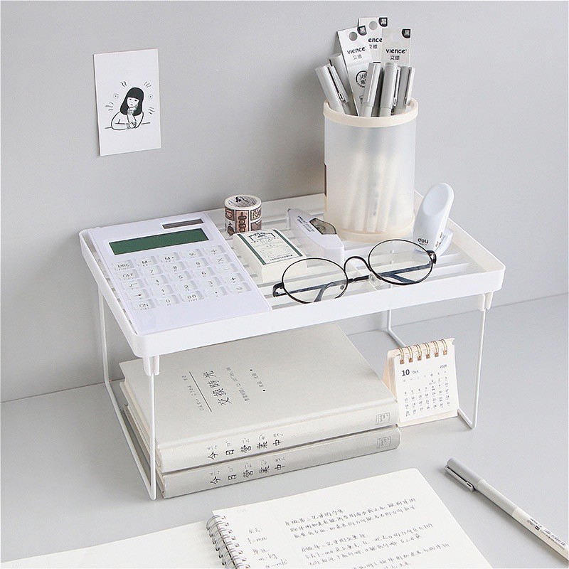 Jual Desktop Organizer Aesthetic Rak Storage Meja Kecil Lipat Kantor ...