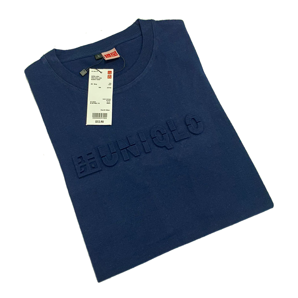 Jual T-Shirt Baju Kaos Uniqlo Navi Sablon Timbul DEWASA - Emboss ...