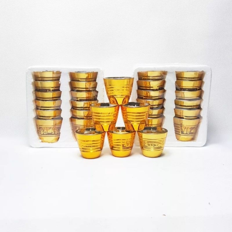 Jual Gelas air zam-zam 1 lusin / gelas cucing 1 lsn / Gelas Kuning ...