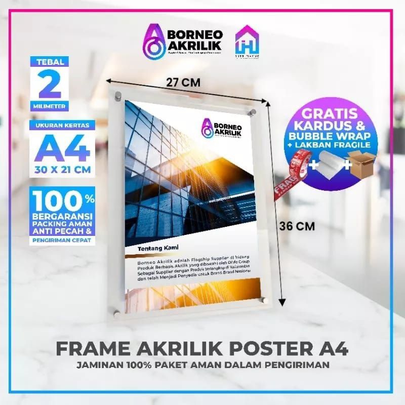 Jual A4 WALL SIGN DINDING DISPLAY PROMOSI FRAME FOTO AKRILIK POSTER ...