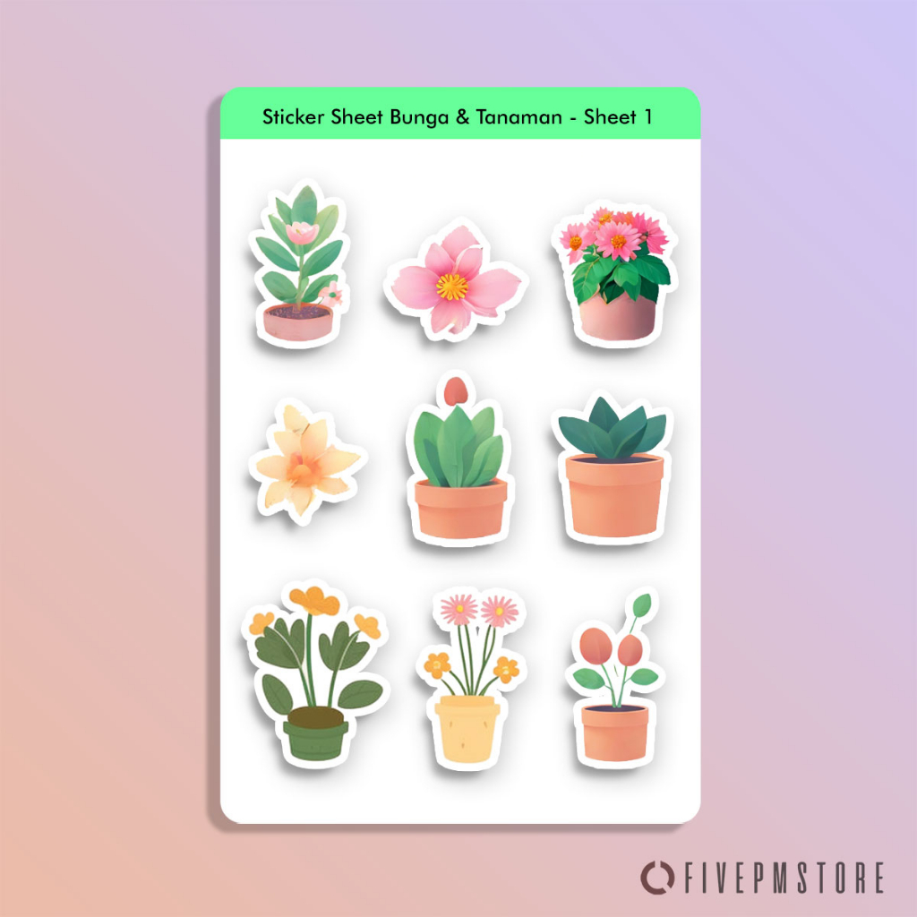 Jual Sticker Tanaman & Bunga Aesthetic - Stiker Laptop Aesthetic isi 1 ...