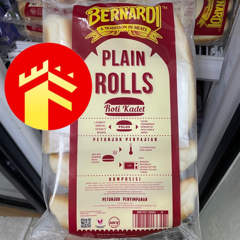 Jual BERNARDI PLAIN ROLLS ROTI HOTDOG 300 GR ROTI KADET POLOS | Shopee ...