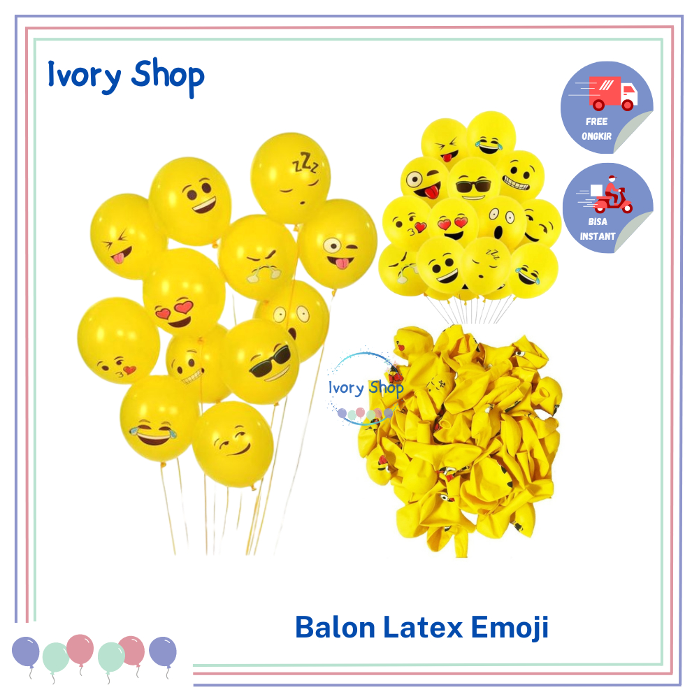 Jual Balon Latex Emoticon / Balon Emoji Smile | Shopee Indonesia