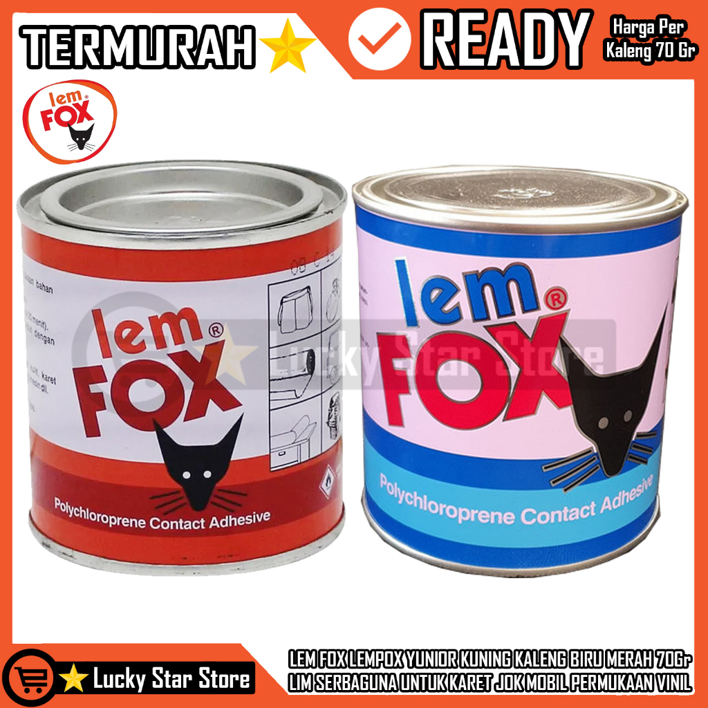 Jual Lem Fox Foks Fok Merah Kuning 70 Gr Gram Karpet Sendal Kulit Kayu ...