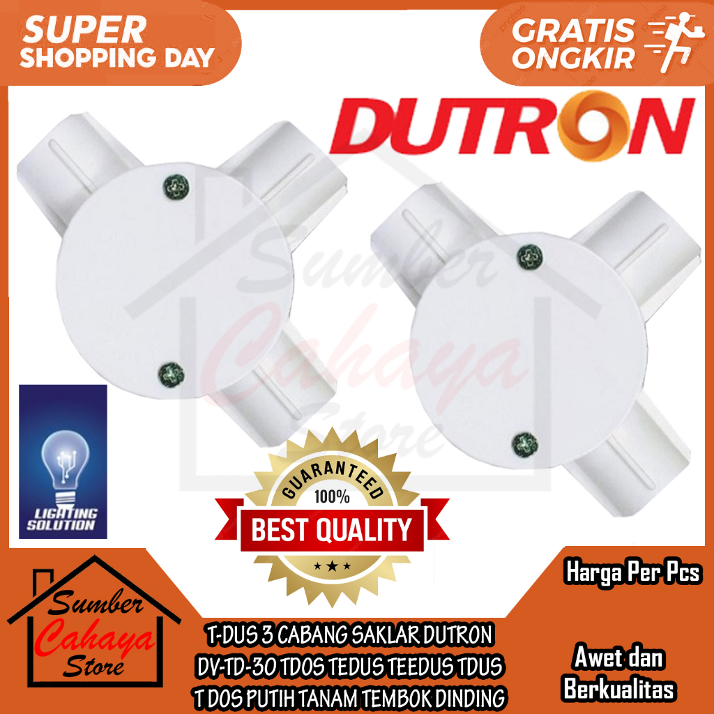 Jual TDOS TEDUS T-DUS 3 CABANG SAKLAR DUTRON DV-TD-30 TEEDUS TDUS T DOS ...