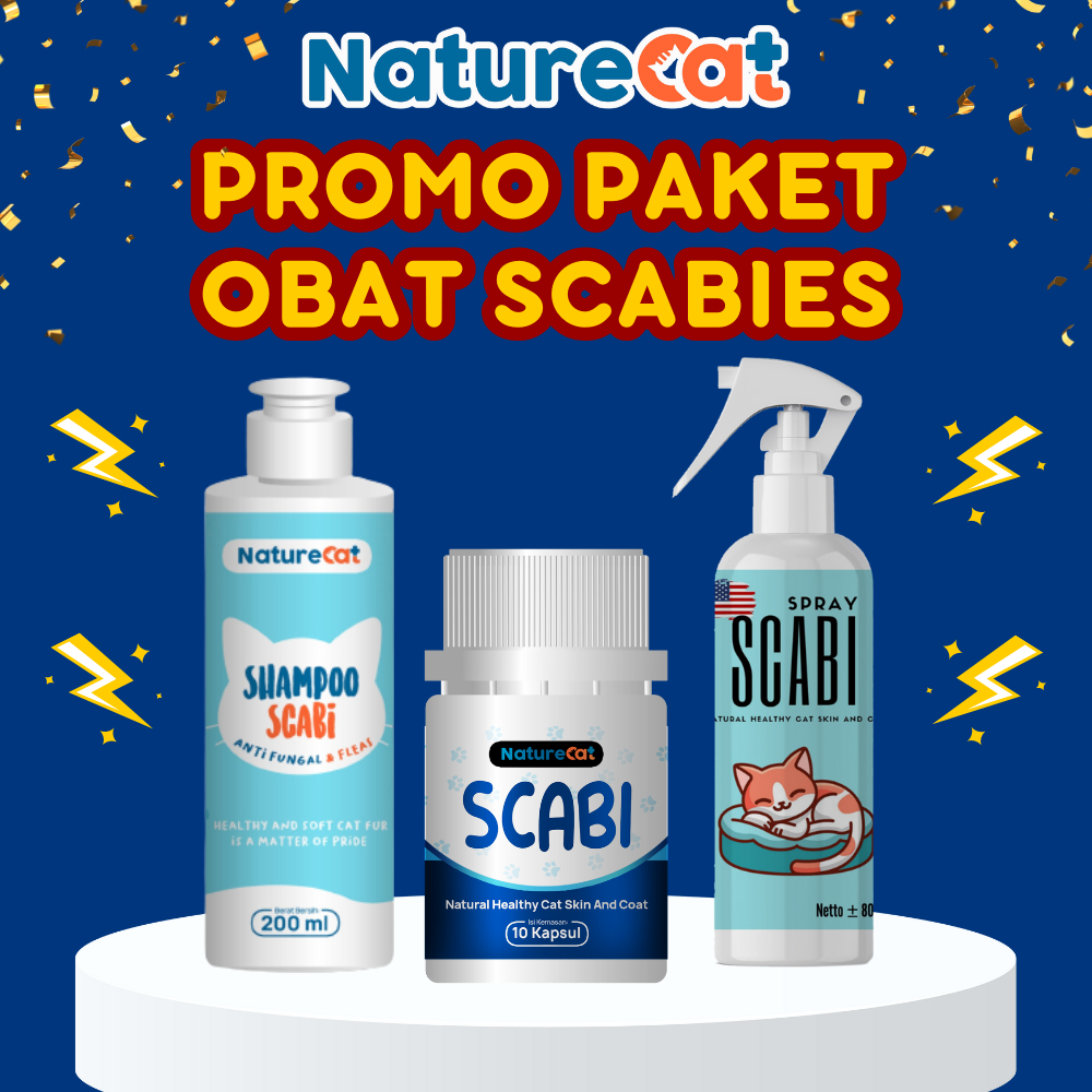 Jual Nature Cat Paket Vitamin Spray Scabi Shampo Anti Scabies Jamur ...