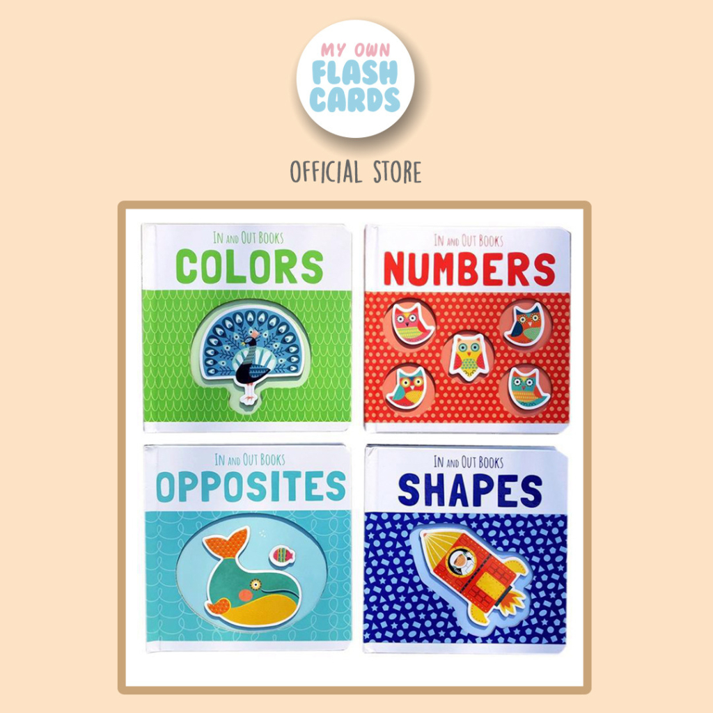 Jual In and Out set of 4 Books Opposites Colors Numbers Shapes Board ...