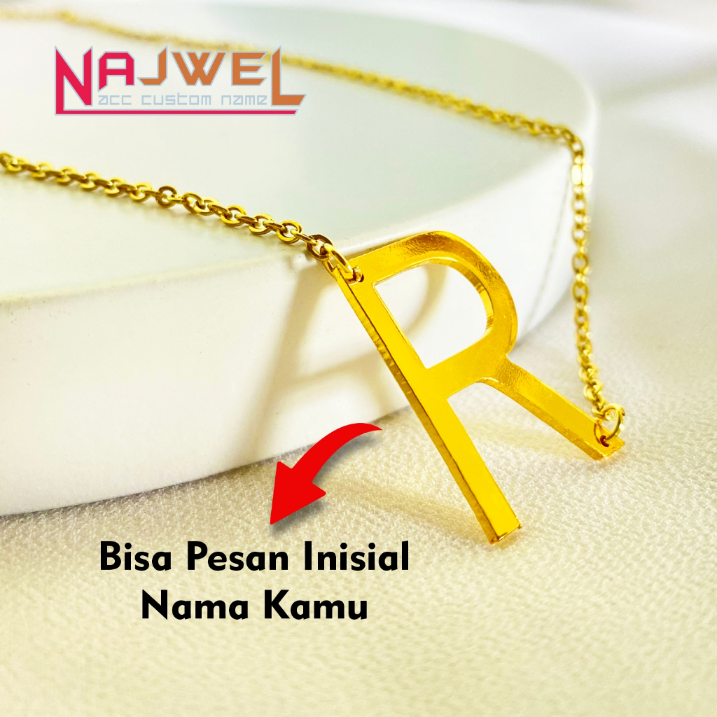 Jual Kalung Custom Inisial Nama Titanium Anti Karat Bisa Request Sesuai ...